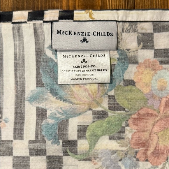 MacKenzie-Childs | Dining | Mackenziechilds Floral Checkered Set Of ...